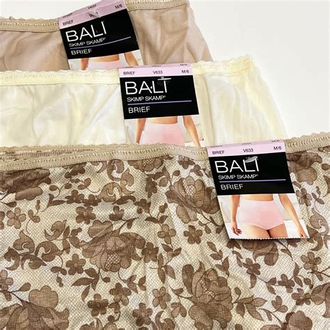 3 Bali Skimp Skamp Brief Panty M 6 Full Coverage Nylon Panties Nwt 2633