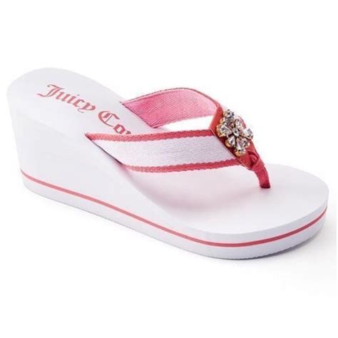 Juicy Couture White Rhinestone Wedge Sandals Nwt Juicy Couture Shoes