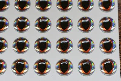 24 5 32 4mm 3d Silver Circle Black Teardrop Pupil Copper Red