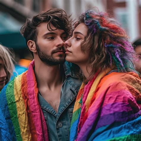 Premium Ai Image Young People Celebrating Pride Month