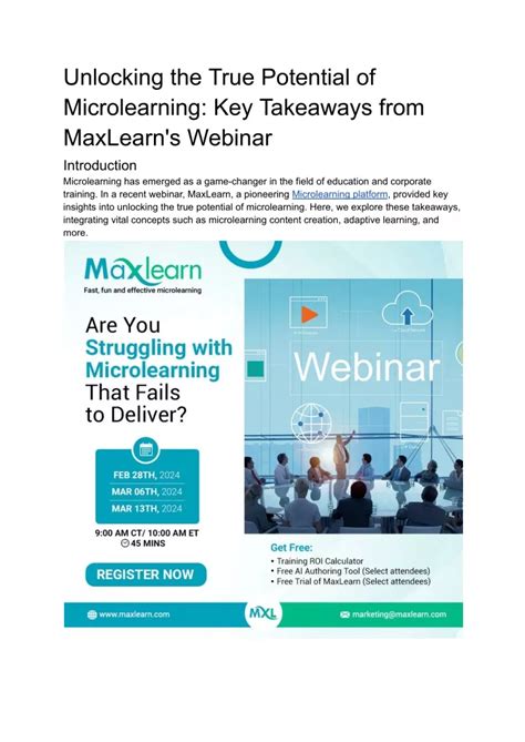 Ppt Unlocking The True Potential Of Microlearning Key Takeaways From