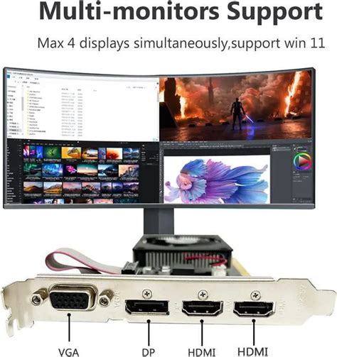 QTHREE GeForce GT GB Bit DDR Graphics Card X HDMI VGA DP Computer Video Cards For PC