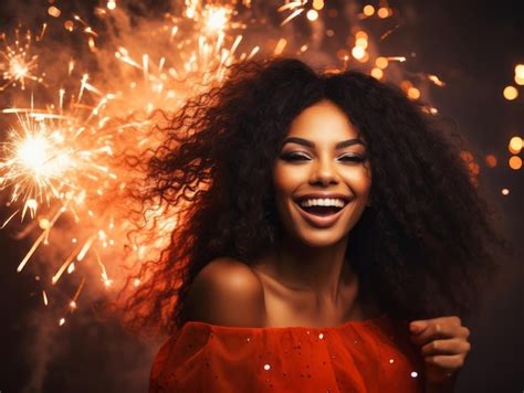 Premium Ai Image Woman Attending A New Year Eve Party In An Elegant Gown