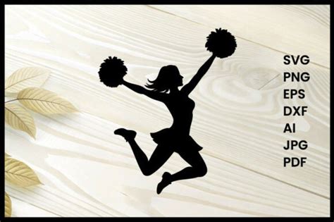 Cheerleader Dancing With Pom Poms Graphic By Designcrafts · Creative Fabrica