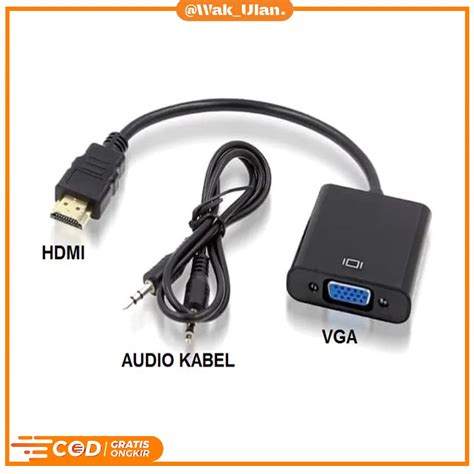 Jual Kabel Connector Conector Konektor Converter Konverter Kabel Hdmi To Vga Plus Kabel Audio