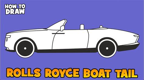 How To Draw Rolls Royce Boat Tail Side View In Vector Outline Style