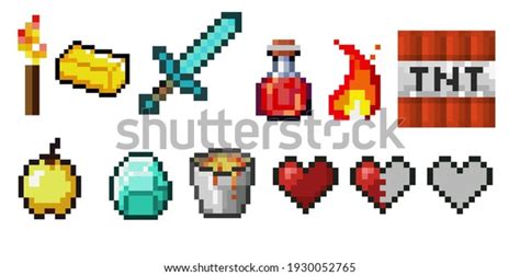 Set Vector Pixel Objects Potion Bottles Stock Vector Royalty Free