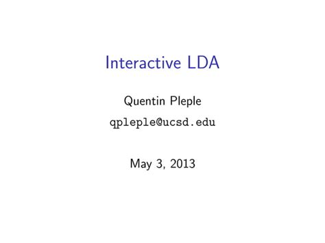 Interactive Latent Dirichlet Allocation Ppt