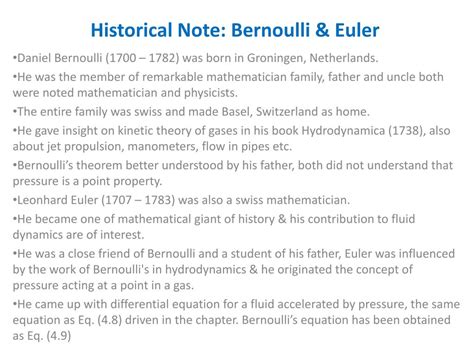 Ppt Historical Note Bernoulli And Euler Powerpoint Presentation Id2508784
