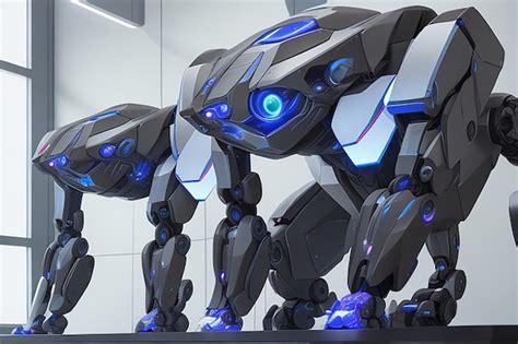 Premium AI Image Futuristic Quantum Robotics Lab