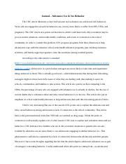 Journal Substance Use Sex Behavior Docx Journal Substance Use Sex Behavior The CDC