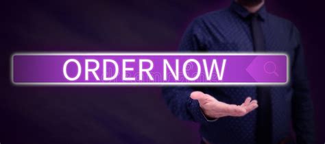 Conceptual Display Order Now Business Idea Confirmed Request By One