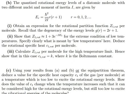 Solved B ﻿the Quantised Rotational Energy Levels Of A