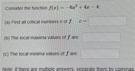 Solved Consider The Function F X X X A Find All C