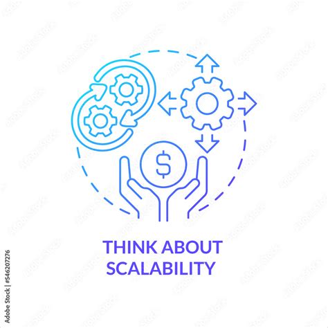 Think About Scalability Blue Gradient Concept Icon Expand Company Development Strategy