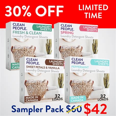 Laundry Sheets Sampler Pack 128 Laundry Sheets Clean People