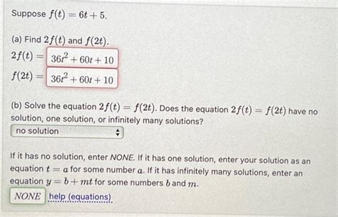 Solved Suppose F T 6t 5 A Find 2f T And F 2t Chegg Com