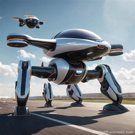 Future France With Cars And Flying Robots Stable Diffusion Online