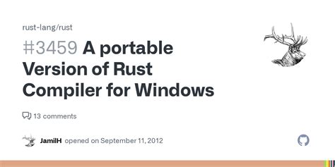 A Portable Version Of Rust Compiler For Windows Issue Rust Lang Rust GitHub