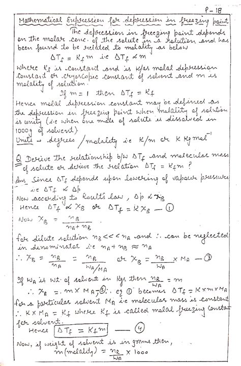 SOLUTION HANDWRITTEN NOTES FOR CLASS 12TH CHEMISTRY