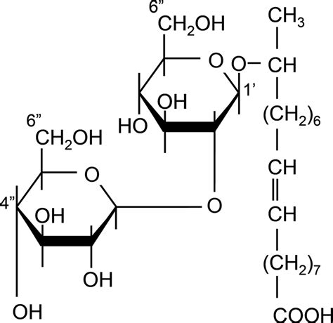 Chemical Structure Of A Sophorolipid Molecular Weight Of The Displayed