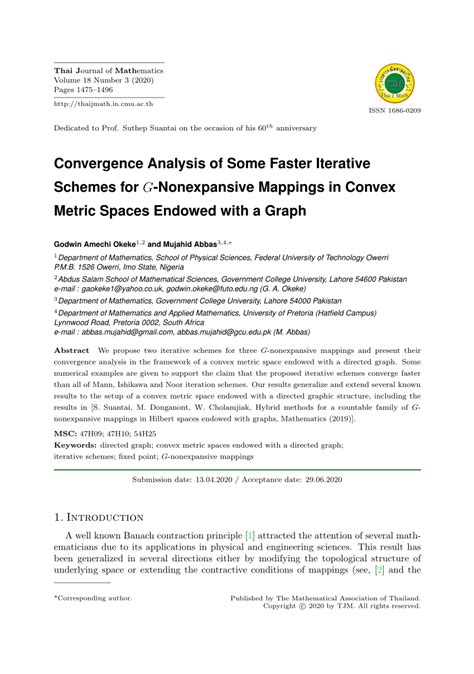 Pdf Convergence Analysis Of Some Faster Iterative Schemes For G