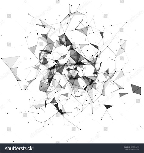 Connecting Dots Lines Triangle Structure Futuristic Stock Vector
