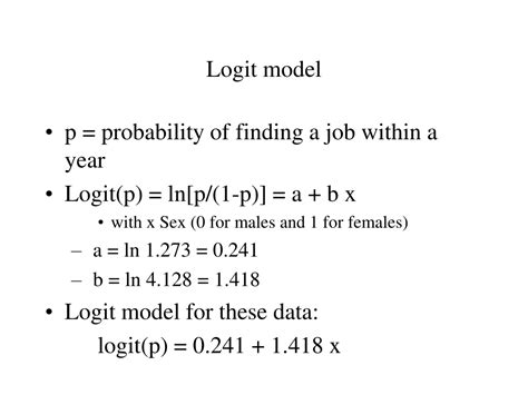 Ppt Logit Model Logistic Regression And Log Linear Model A