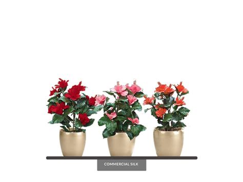 Artificial Hibiscus Flowers Plant Red Fake Flowers Commercial Silk
