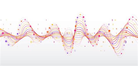 Abstract Data Flow Background With Binary Code Dynamic Waves Technology Concept Stock Vector