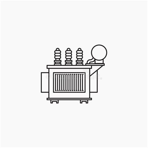 Transformerline In Thin Line Black Color Flat Simple Vector Symbols Illustration Stock
