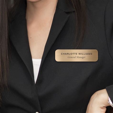 Elegant Gold Metallic Style Business Employee Name Tag Zazzle In 2025 Metal Name Tags