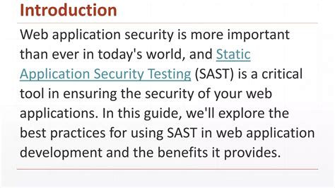 How To Use Static Application Security Testing For Web Applications Pptx