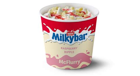 Milkybar Raspberry Ripple Mcflurry Mcdonalds Menu Uk And Price List Updated 2024