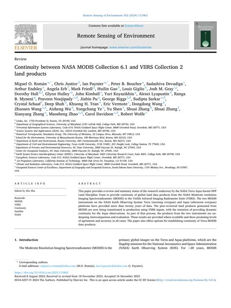 Pdf Continuity Between Nasa Modis Collection 61 And Viirs Collection