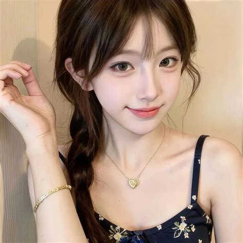 长发编辫戴爱心项链的女孩，笑容甜美超迷人 男女头像｜好看的𝑾𝒆𝑪𝒉𝒂𝒕头像表情包图片动图 求表情网 斗图从此不求人