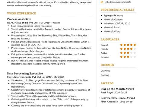 Process Associate Resume Sample In ResumeKraft