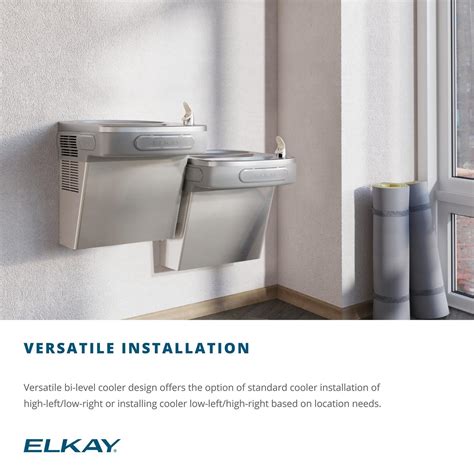Versatile Wall Mount Bi Level Ada Cooler Light Gray Granite Elkay
