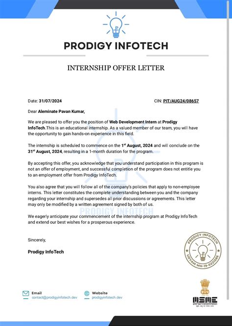 Pavan Kumar On Linkedin Webdevelopment Internship Prodigyinfotech