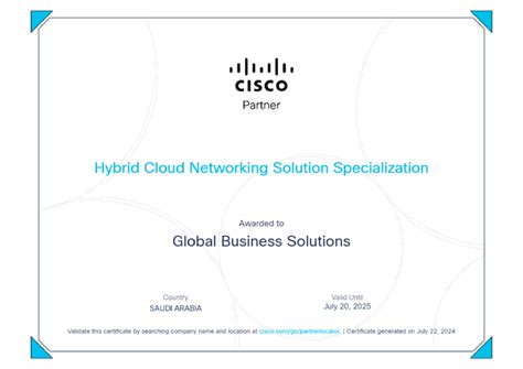 Global Business Solutions Achieves Cisco Hybrid Cloud Networking Solution Specialization