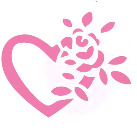 스탠실 도안 하트장미 A 08 090 특별한공예샵