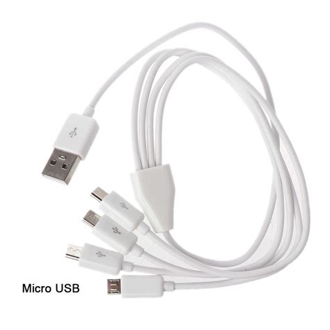 4 в 1 USB 2,0 Мужчина до 4 микро -USB мужской разветвитель y Зарядка ...
