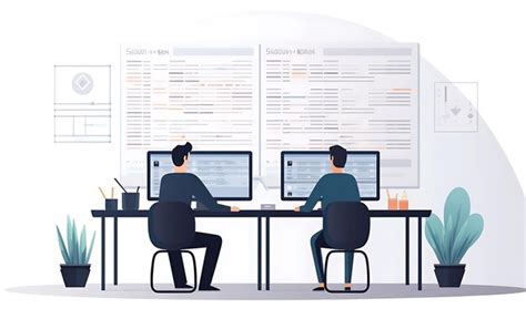 Premium Photo Team Writes Code Programming For App Or Website Flat Design