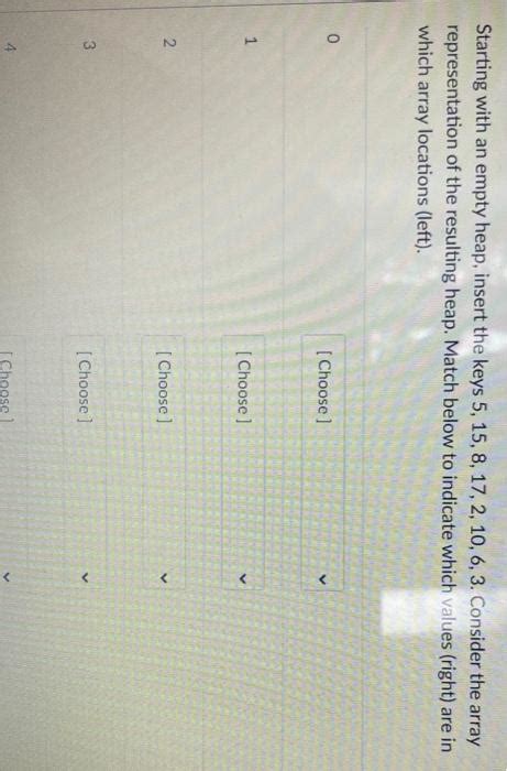 Solved Starting With An Empty Heap Insert The Keys 5 15