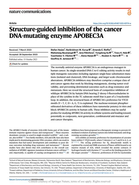 Pdf Structure Guided Inhibition Of The Cancer Dna Mutating Enzyme