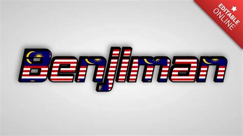 Benjiman Malaysia Flag Text Effect Generator