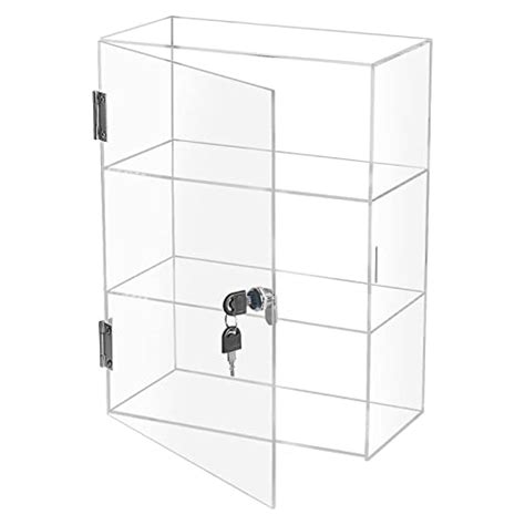 Choowin 3 Shelf Clear Acrylic Display Case With Lock Lockable Display Case Locking Display Case