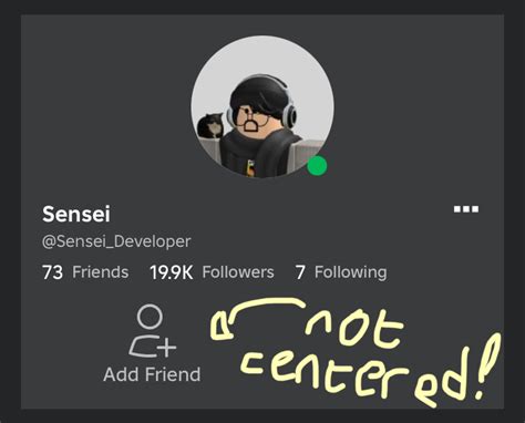 add friend button not centered roblox application and website bugs