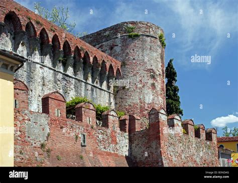 Medieval Fortress In The Hilltop Village Of Monte Carlo Tuscany Italy