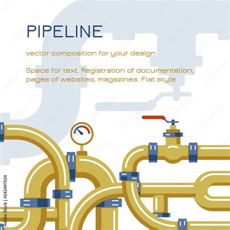 Vector Composition With Pipeline Template For The Design Of A Catalog Page Magazine
